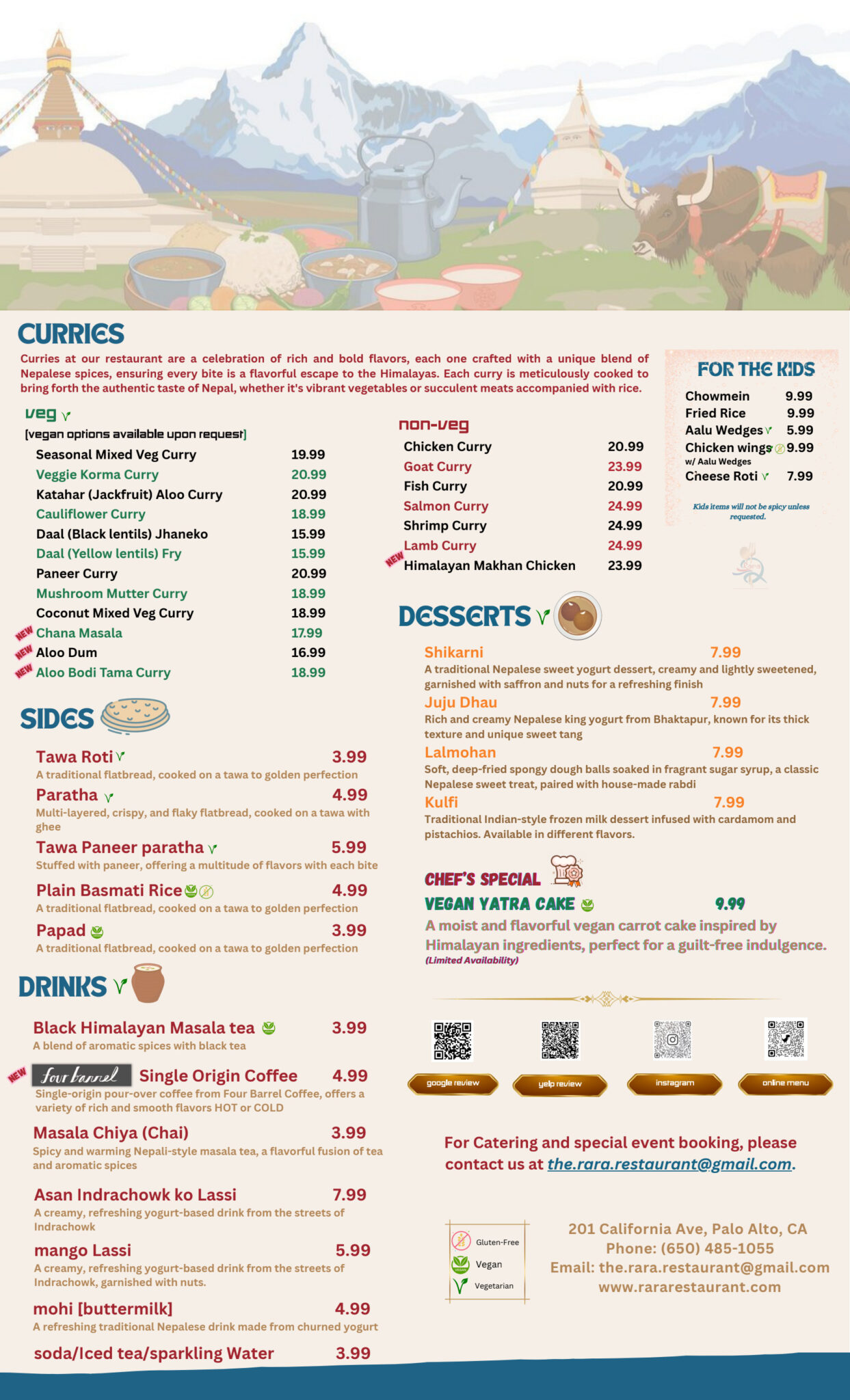 Menu - Rara Restaurant